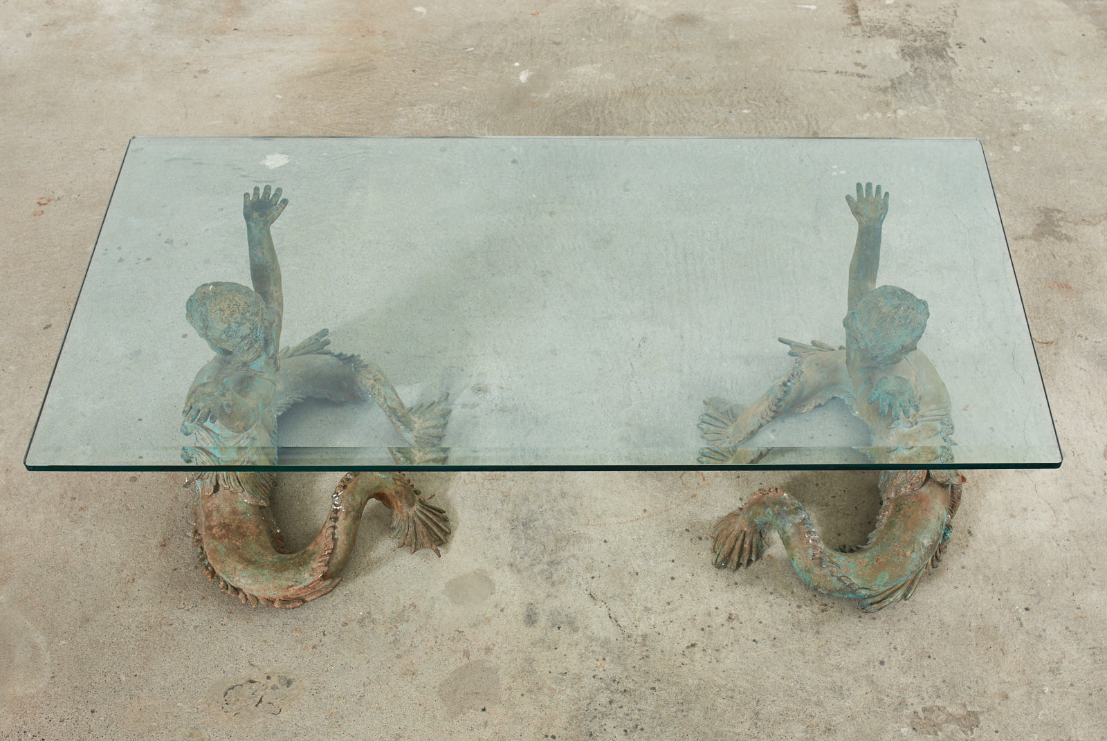 Italian Bronze Neoclassical Putti Di Mare Mermaid Cocktail Table – Erin ...